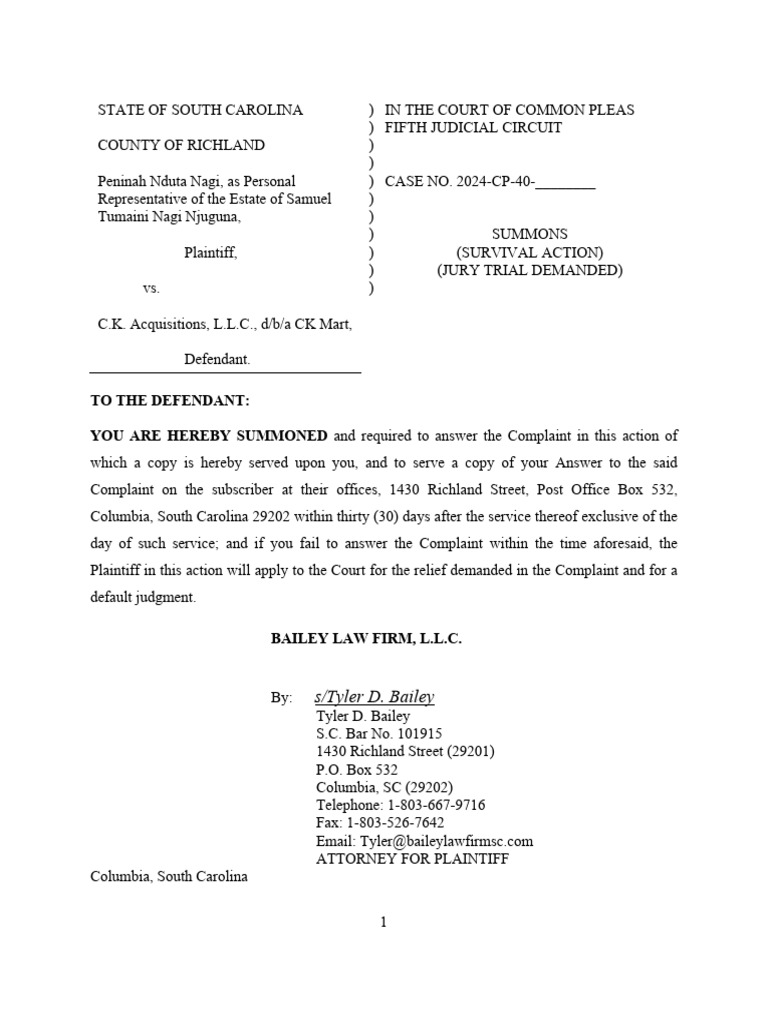 Nagi vs. CK Mart: Wrongful Death Case | PDF | Damages | Negligence