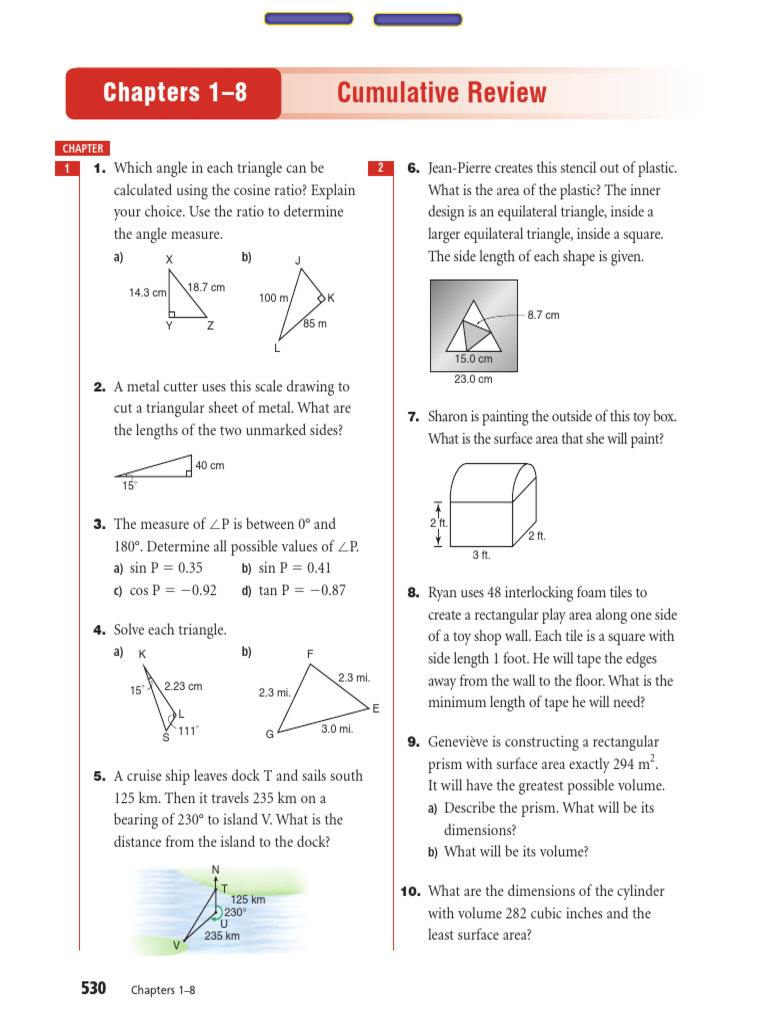 Cummulative Review 1-8 | PDF