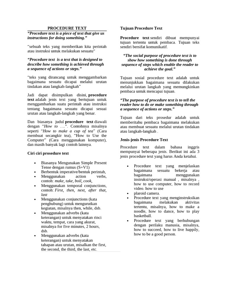 Materi Procedure Text (15-19 November 2021) | PDF