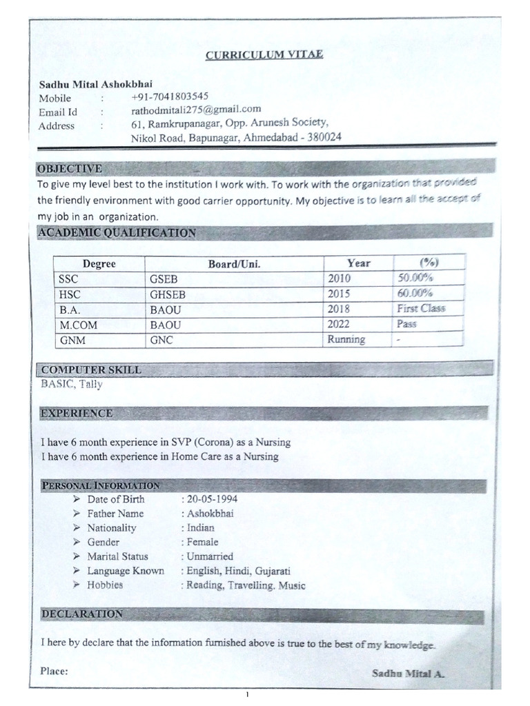 Mitali Makwana - Resume - Apna | PDF