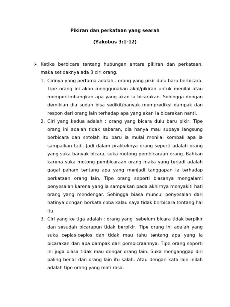 Khotbah Ibadah Chapel STT Borneo | PDF