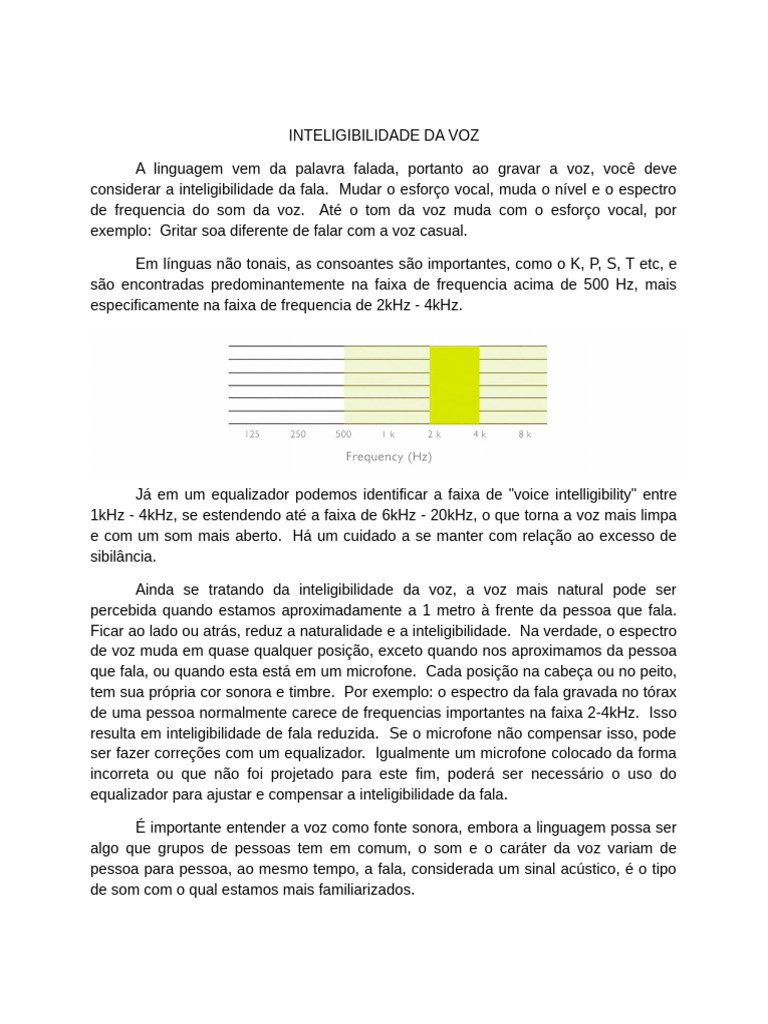 Inteligibilidade Da Voz | PDF