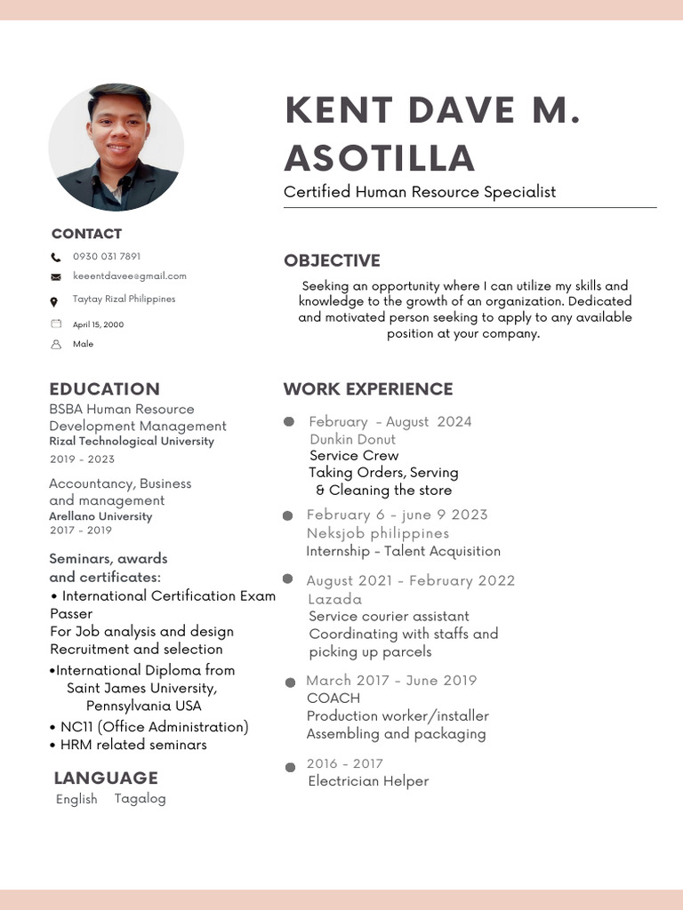 Asotilla Kent Dave CV | PDF