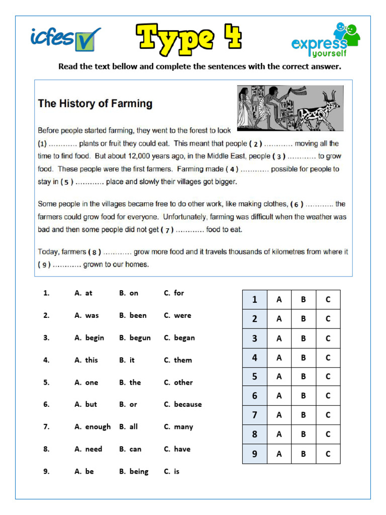ICFES TYPE 4 Worksheet 1 | PDF