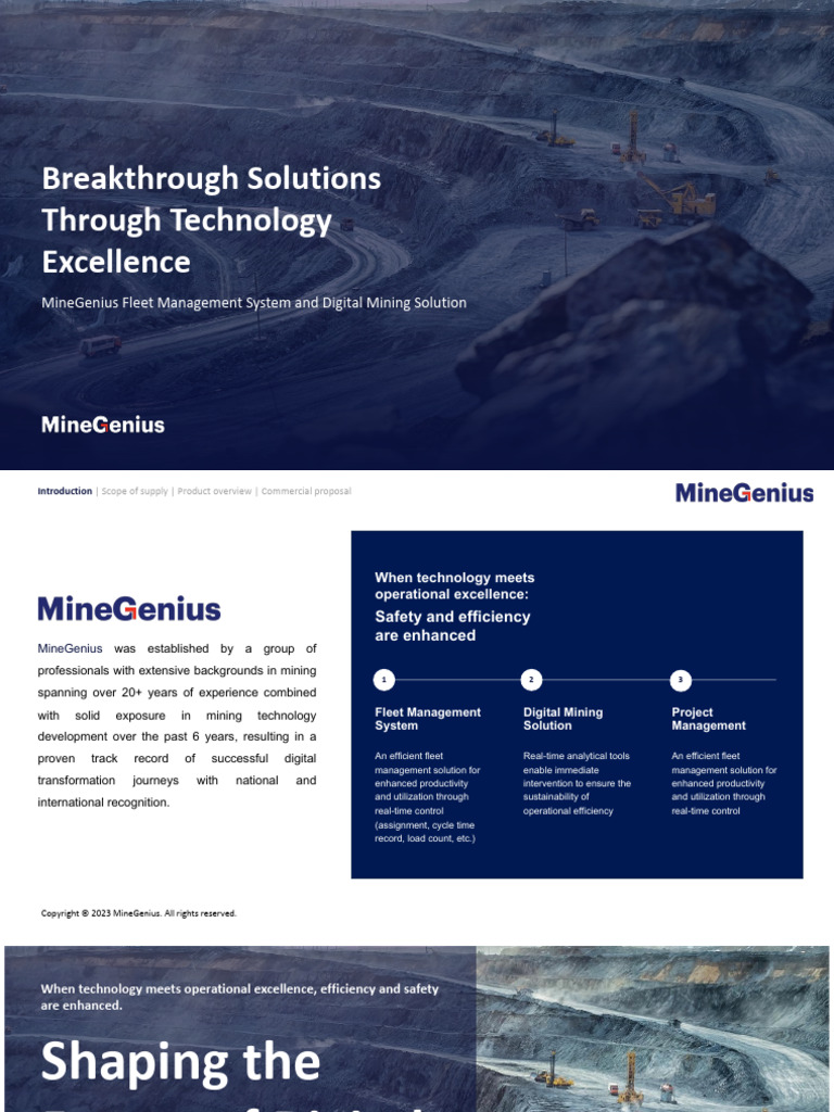 Digital Mining Solution Proposal - PT. BSS - Rev01 | PDF