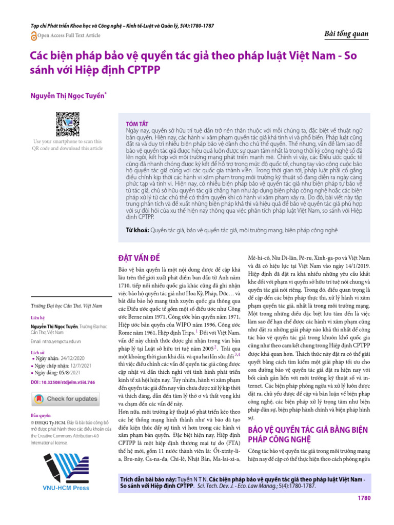 bảo ve quyen tac gia hiep dinh CPTPP | PDF