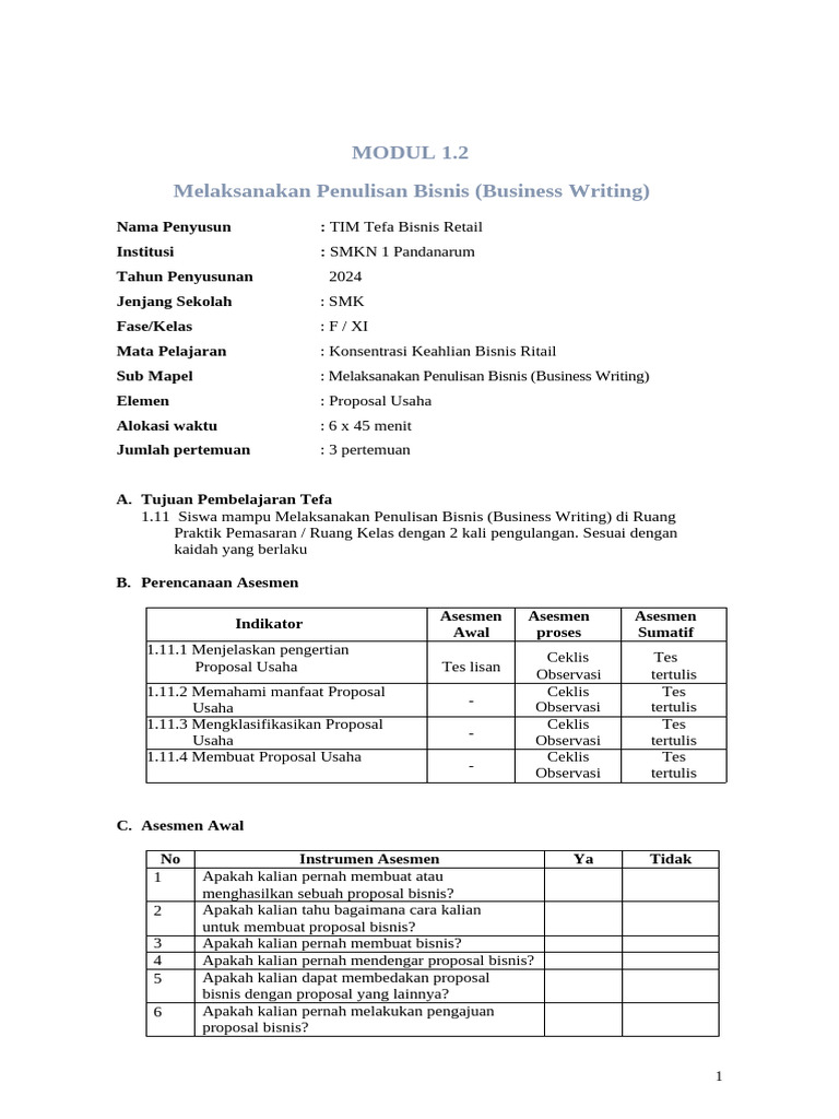 Contoh MA - PKK SMK THP | PDF