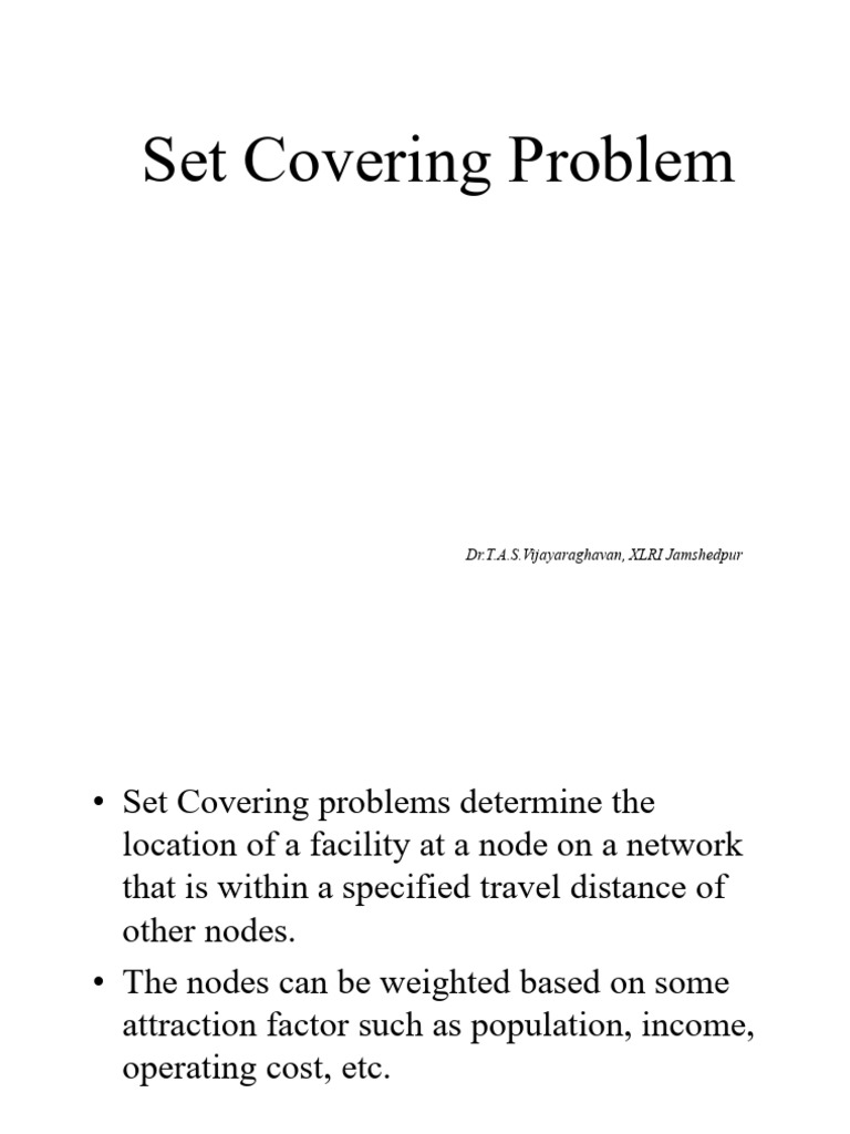 Set Covering Problems.pdf | PDF