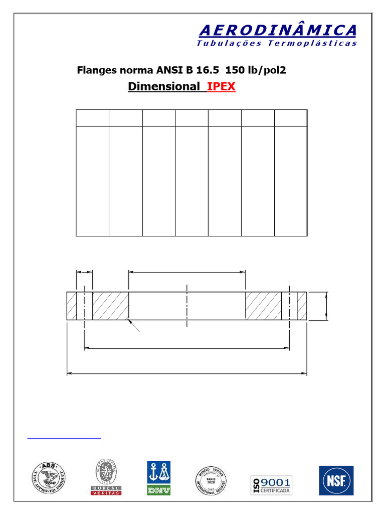 Flanges Norma Ansi B 16.5 Dimensional | PDF