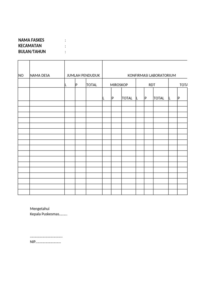 FORMAT LAP.PROGRAM MALARIA 2023 | PDF