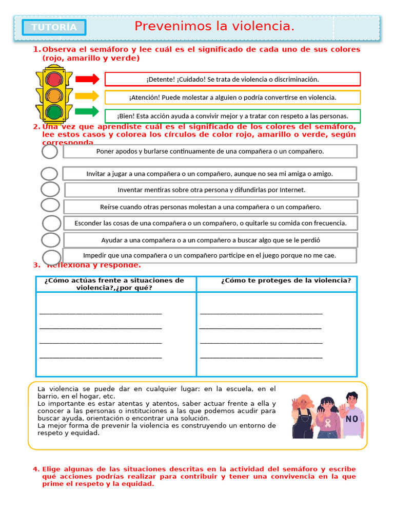 D1 A3 Ficha Tutoria Prevenimos La Violencia Pdf