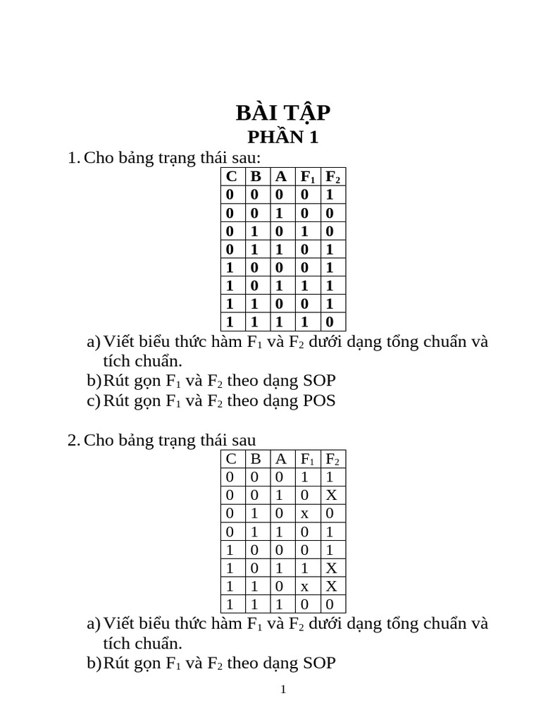 Bai Tap Phan1 | PDF