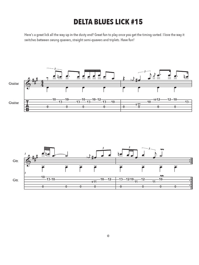 Delta Blues Mondays #15 - TABS | PDF