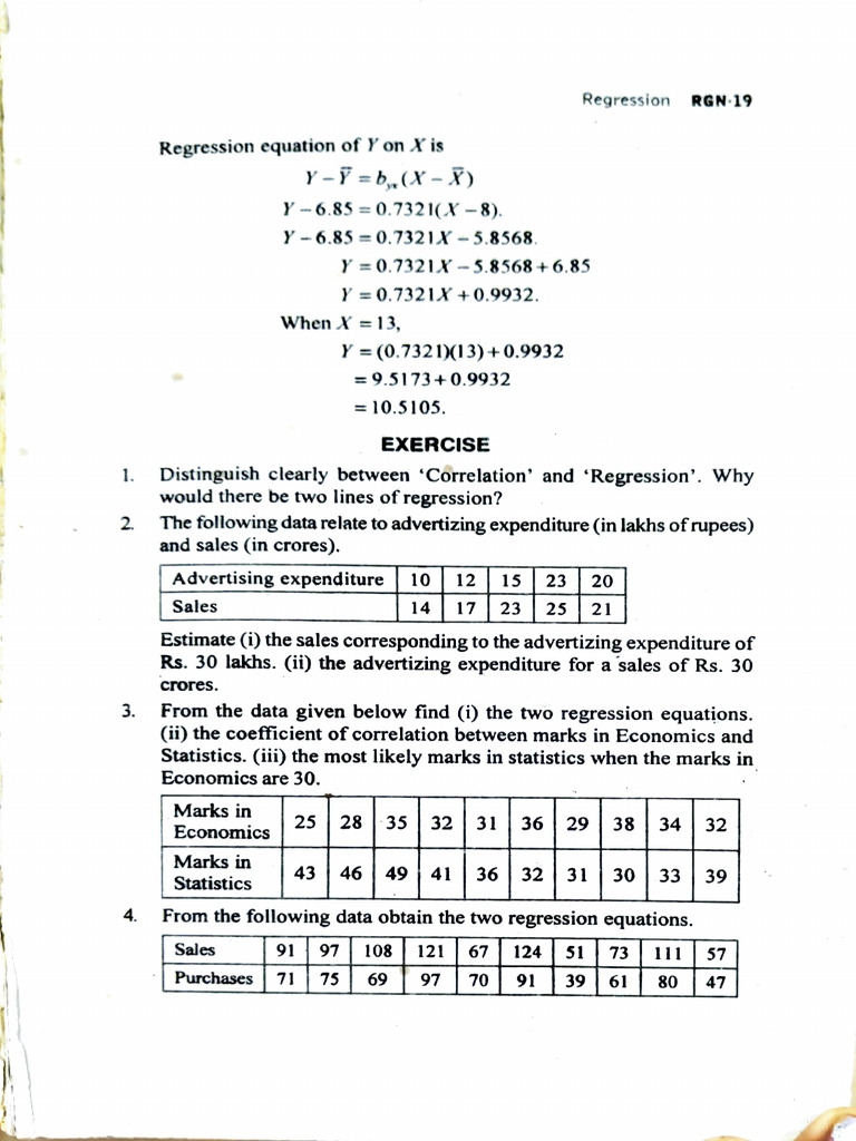 Practice Sums Regression | PDF
