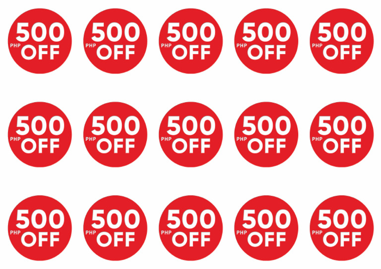 500 Off Printable | PDF 500 Off Printable | PDF