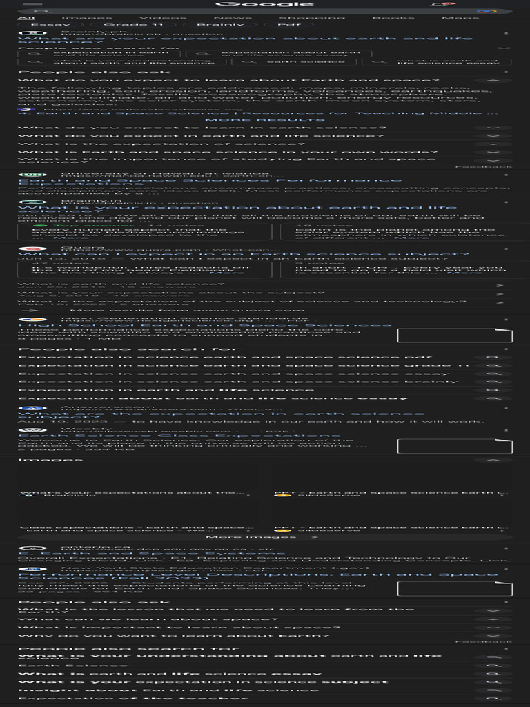 expectation in science earth and space science - Google Search | PDF