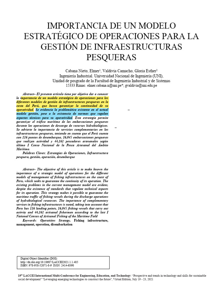 Iportancia de Un Modelo de Operaciones para La Gestión de ...