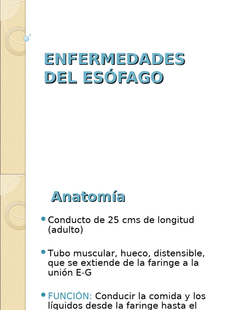 Enfermedades Del Esófago | PDF | La enfermedad por reflujo ...