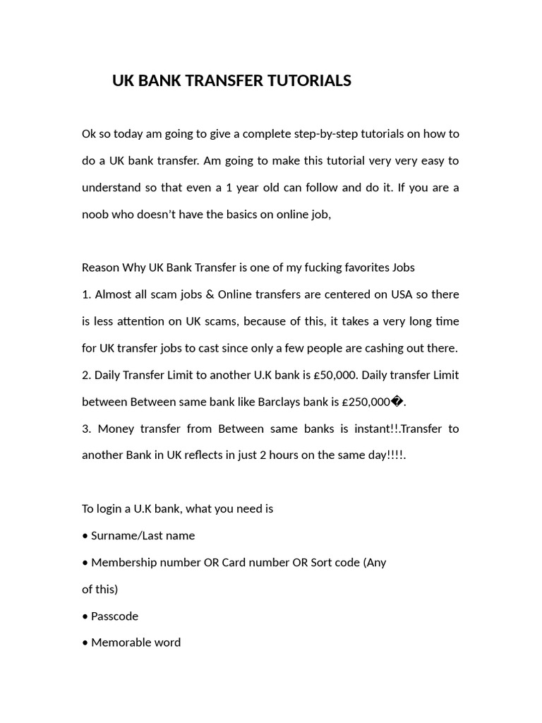 Uk Bank Transfe | PDF