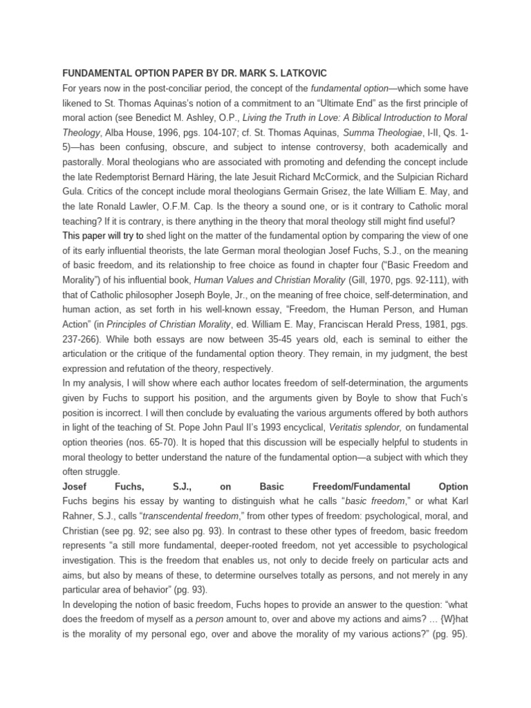Fundamental Option Paper by Dr | PDF