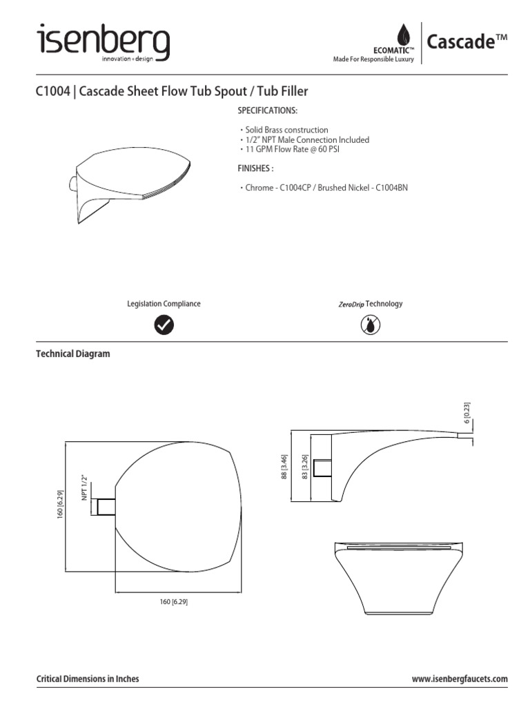 C1004 Spec Sheet | PDF