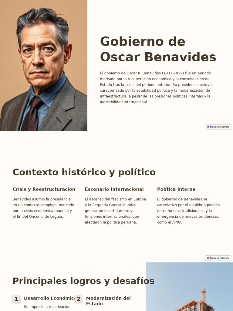 Gobierno de Oscar Benavides | PDF