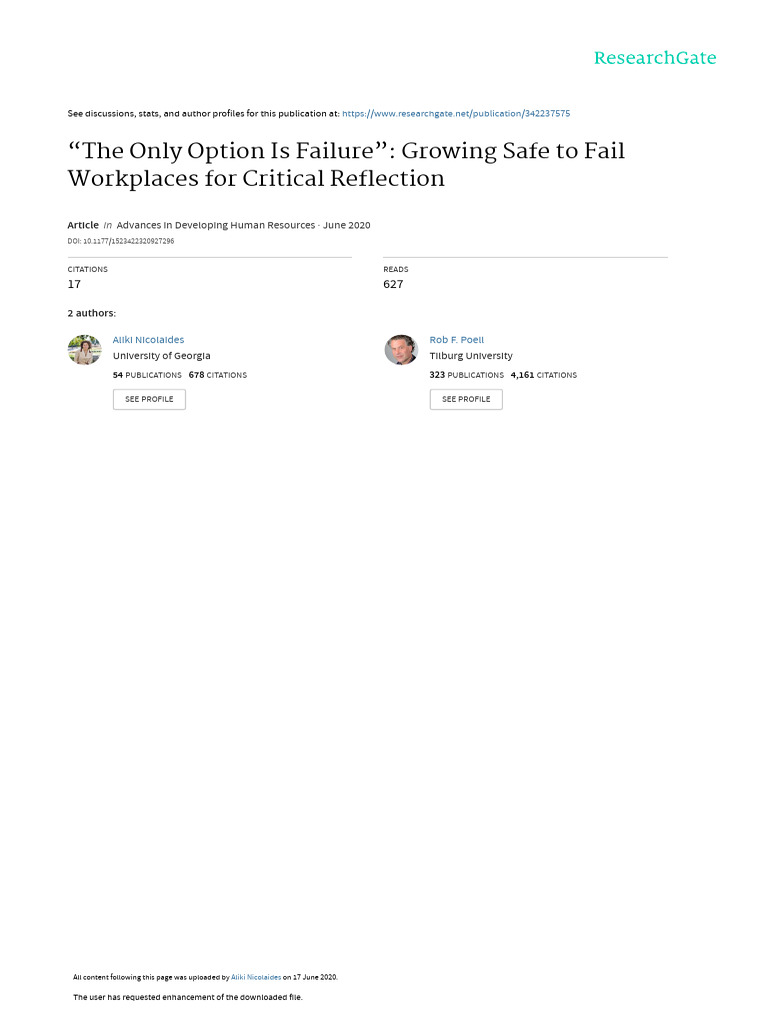 4-4 - The Only Option Is Failure - Growing Safe To Fail Workplaces For ...