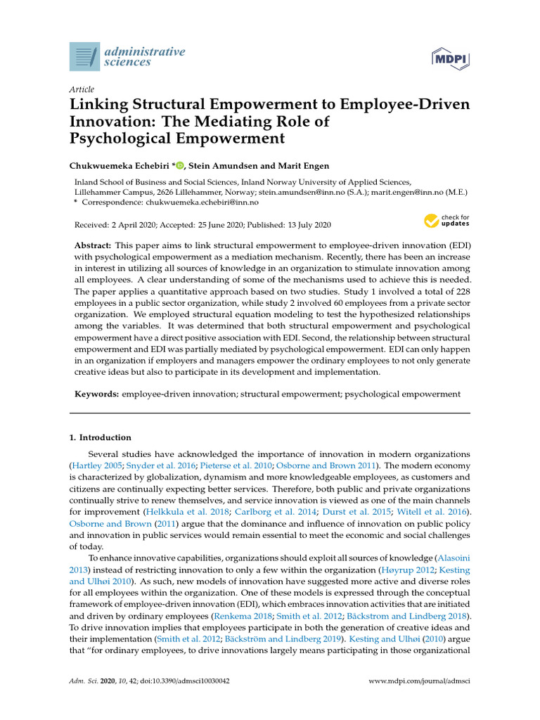 5-5 - Linking Structural Empowerment To Employee-Driven Innovation ...