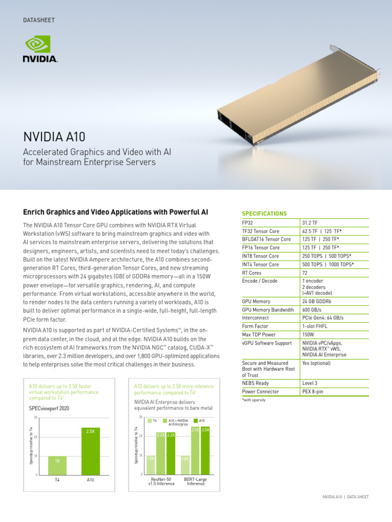 Nvidia A10 Datasheet | PDF