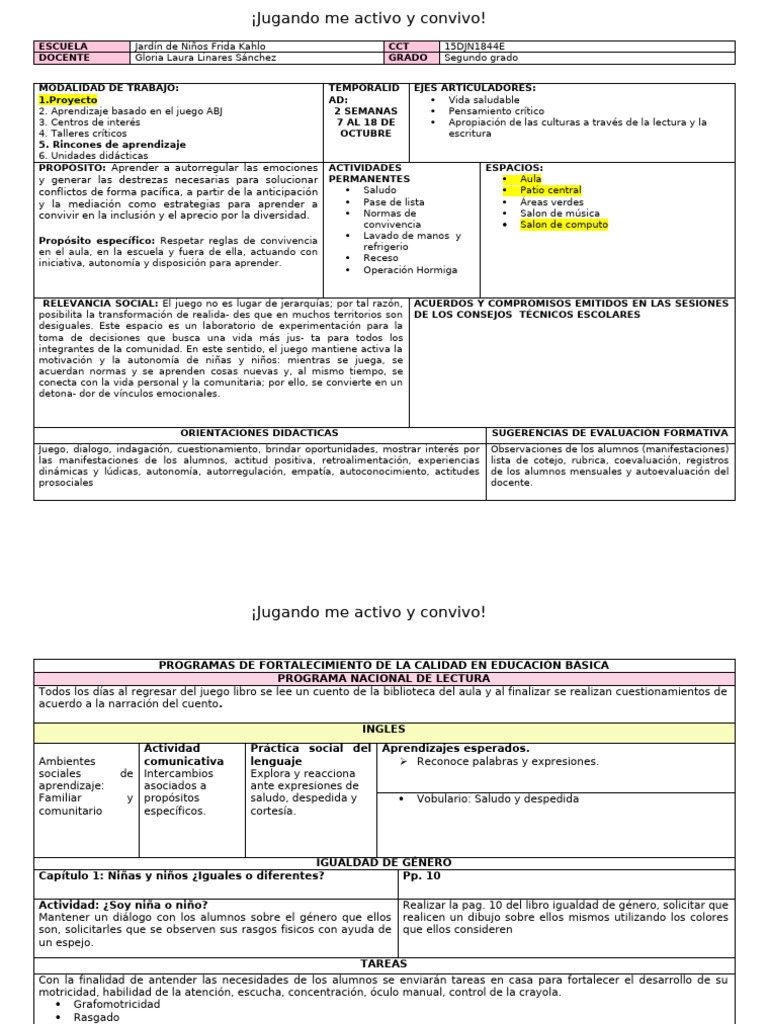 Jugando Me Activo y Convivo | PDF