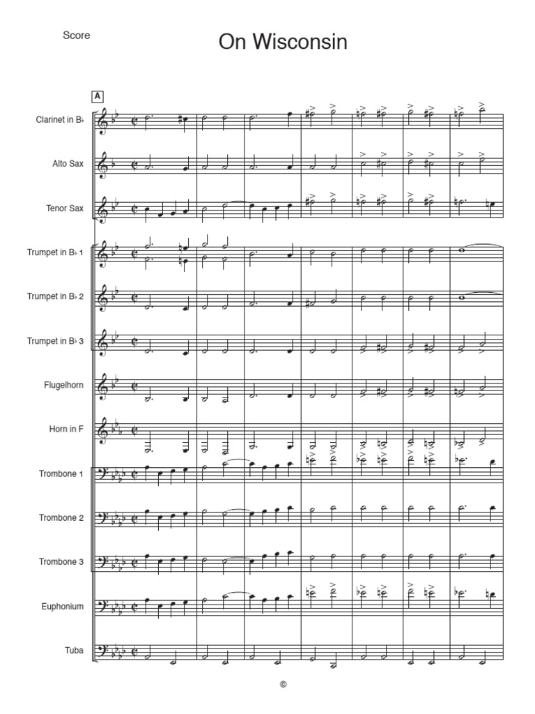 On Wisconsin - Score | PDF | Brass Instruments | Music Technology