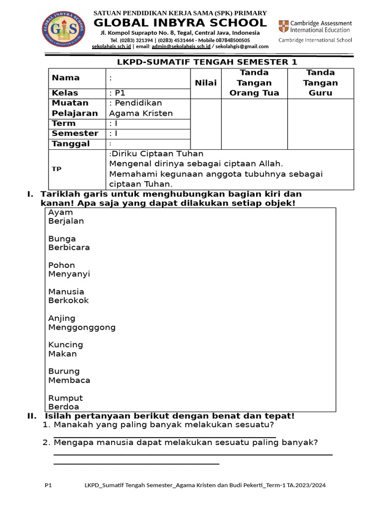 LKPD1 Summatif P1 | PDF