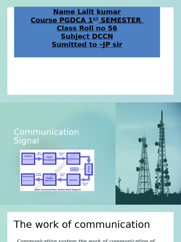 Name Lalit Kumar Course PGDCA 1 Semester Class Roll No 56 Subject DCCN ...