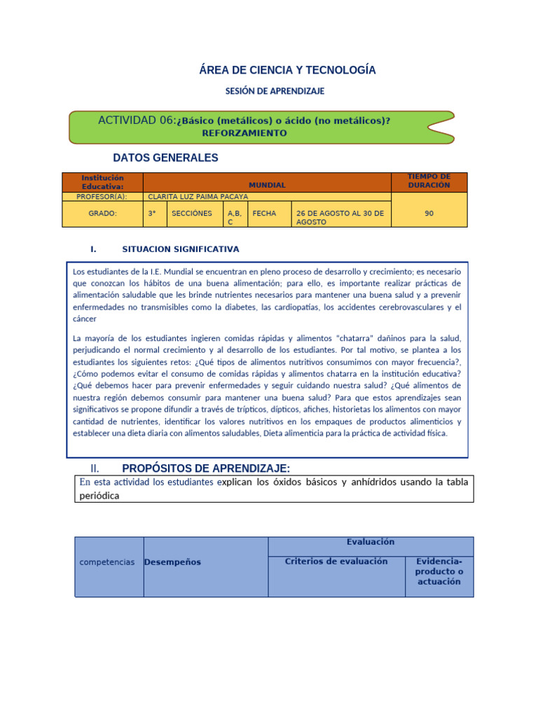 CTA - U5 - 3ro Grado - Sesion 06 | PDF