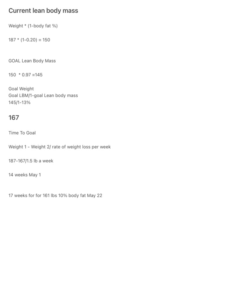 Current Lean Body Mass | PDF