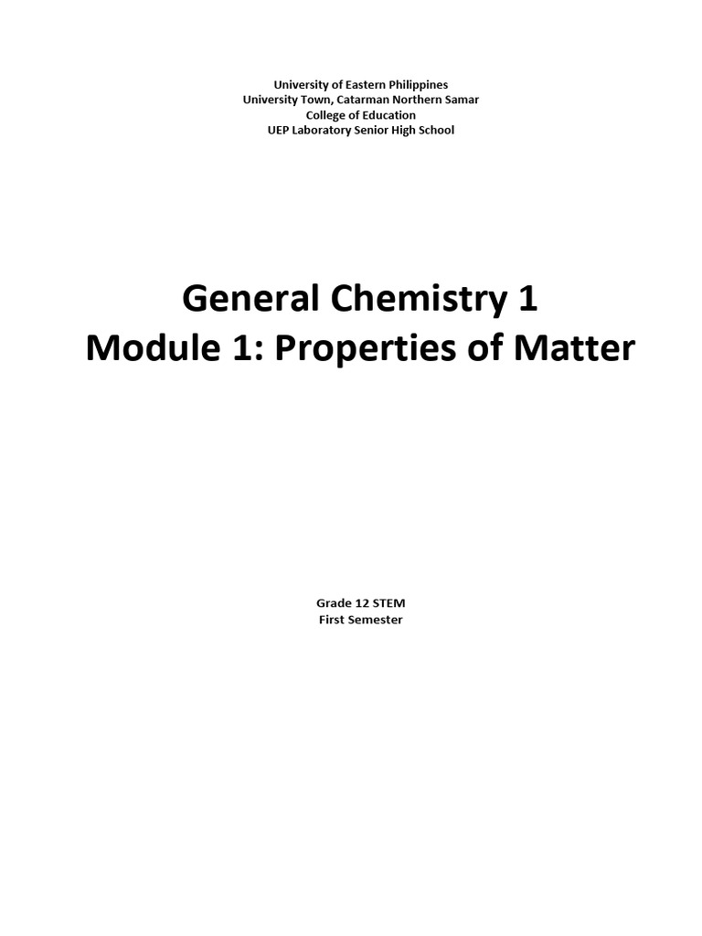 Properties of Matter Module Week 1 | PDF