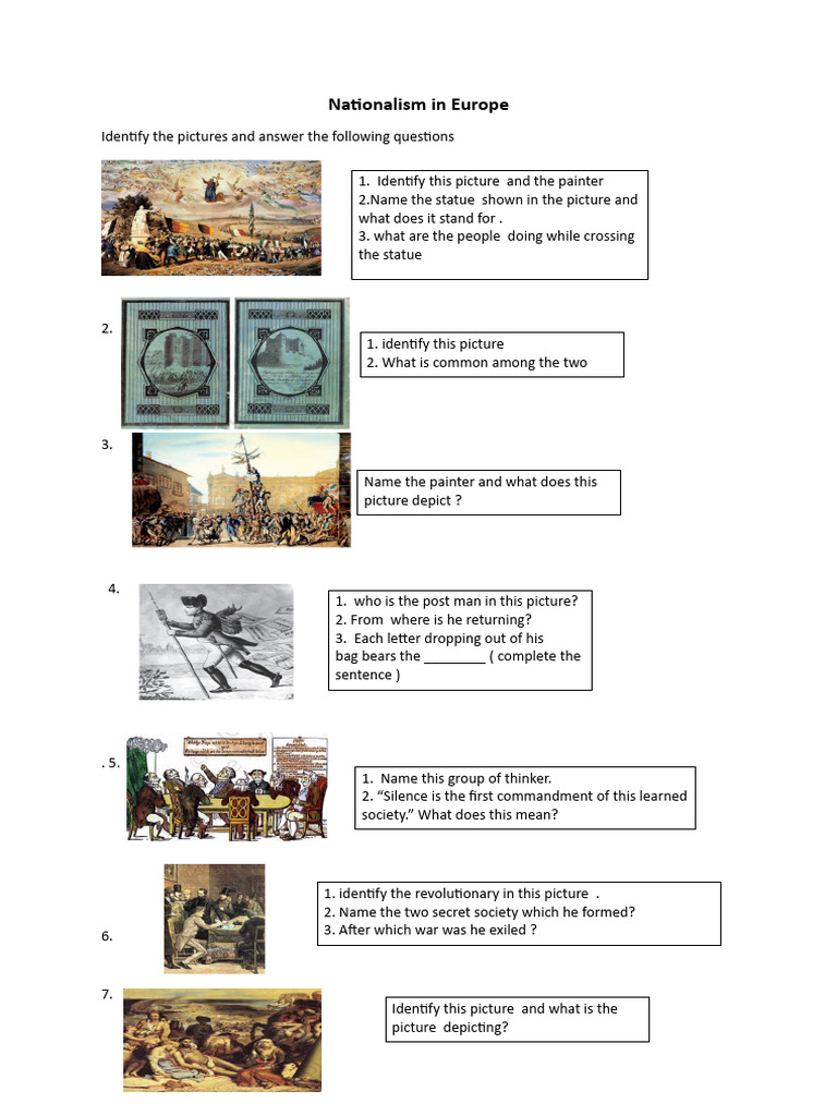 Nationalism in Europe - Worksheet | PDF
