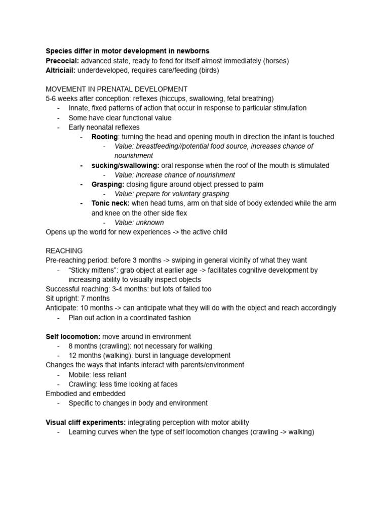 Dev Psych - Motor Development | PDF