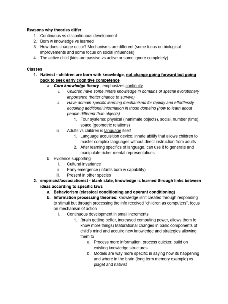 Theories of Cog Dev | PDF