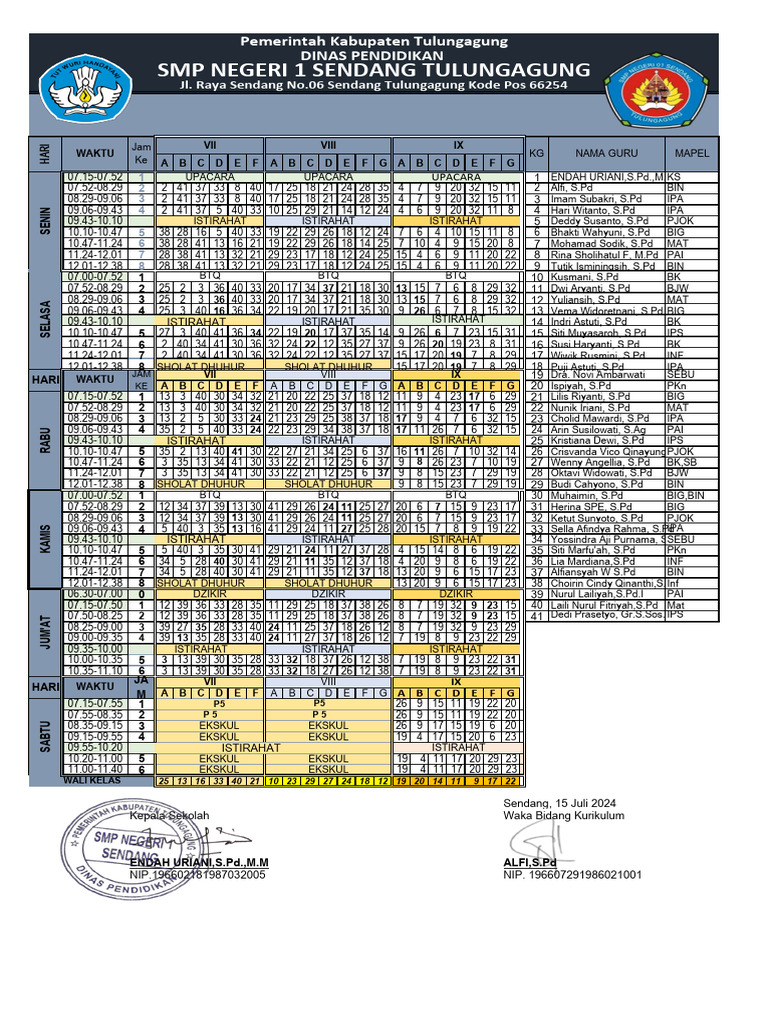 Jadwal 2024 Fix | PDF