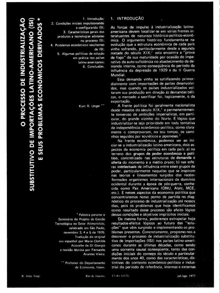 Processo de industrialização substitutivo de importações latino ... Processo de industrialização substitutivo de importações latino ...