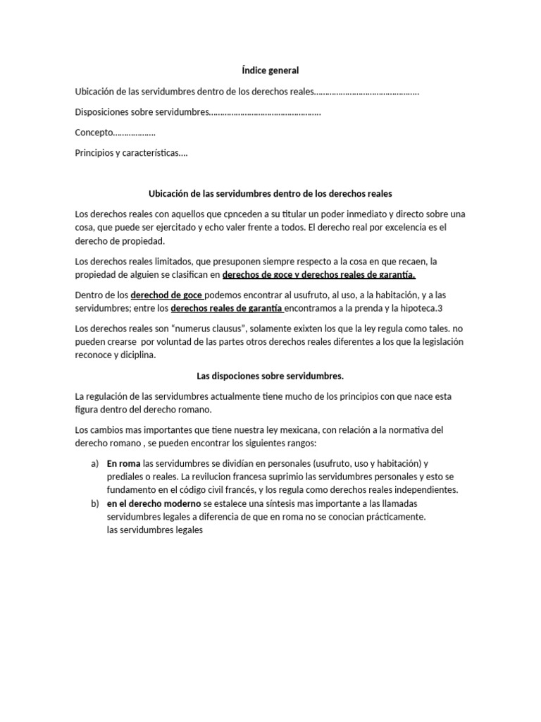 resumen servidumbres | PDF