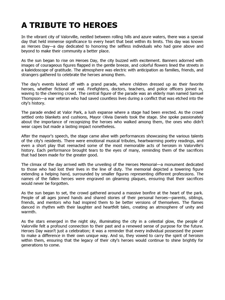 A Tribute To Heroes | PDF