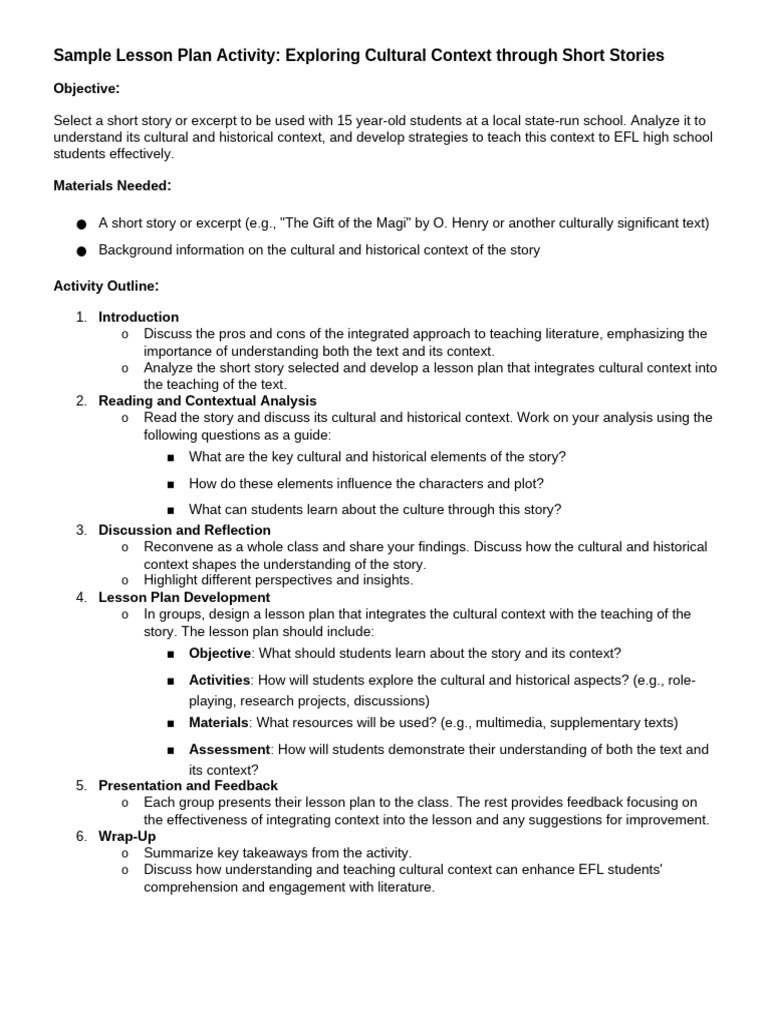 Assignment 6 - The Sniper. | PDF | Lesson Plan | Reading Comprehension