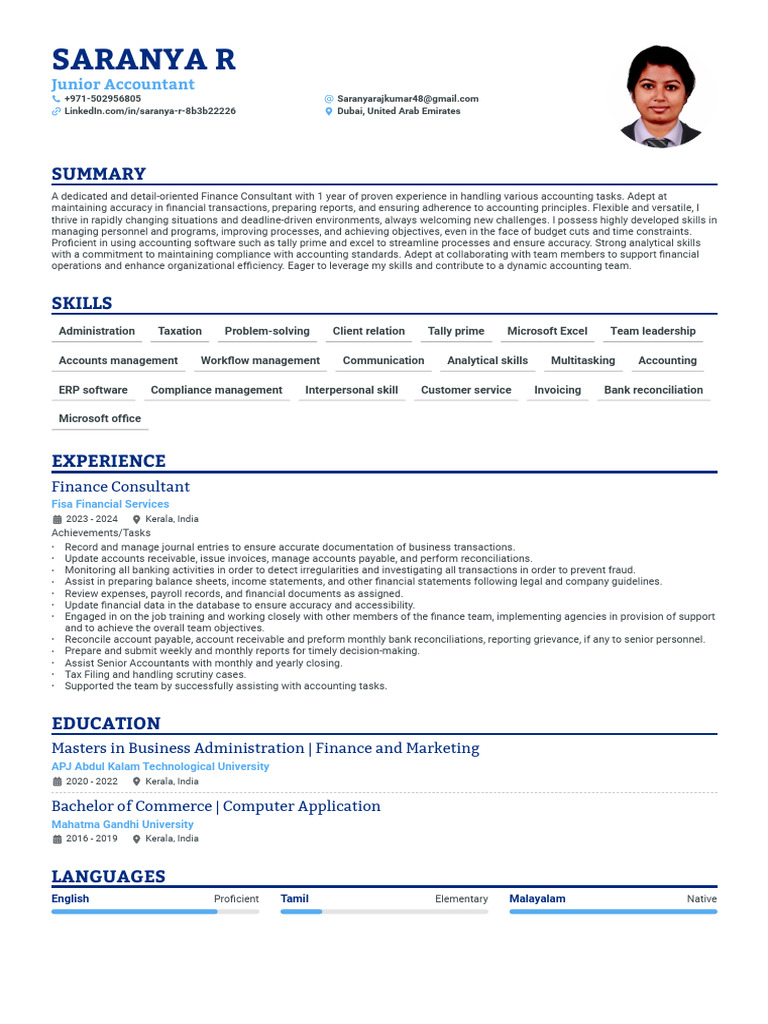 Saranya R CV (1) 2 | PDF