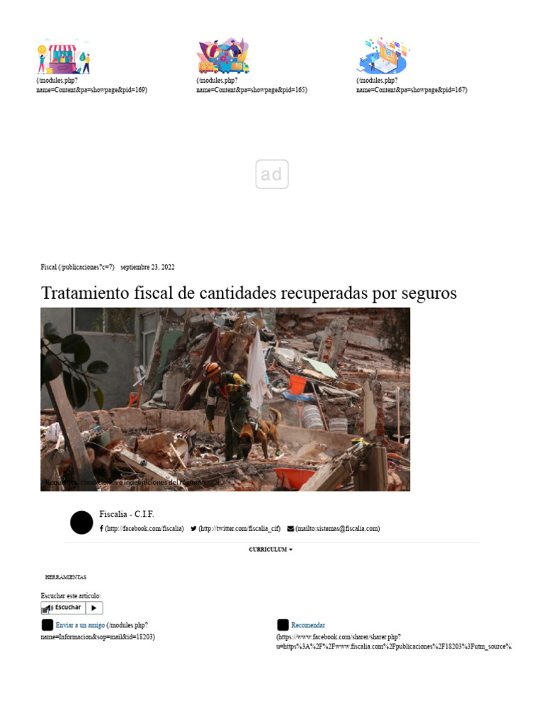 Fiscalia - Publicaciones - Tratamiento Fiscal de Cantidades Recuperadas Por Segu | PDF