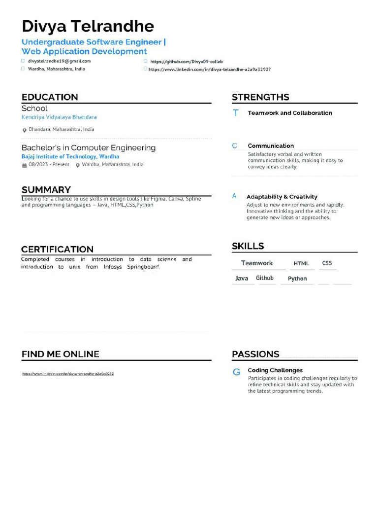 Divya Resume | PDF