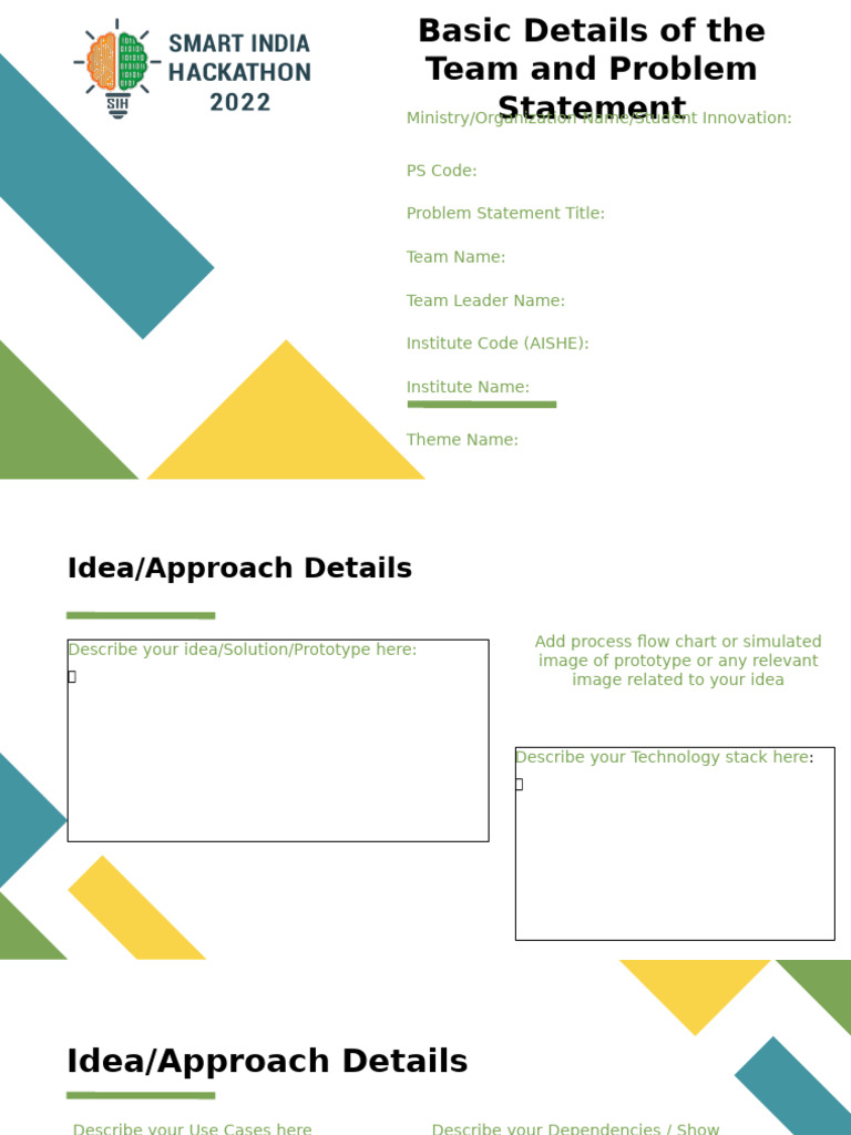Idea Presentation Format SIH2022 College | PDF