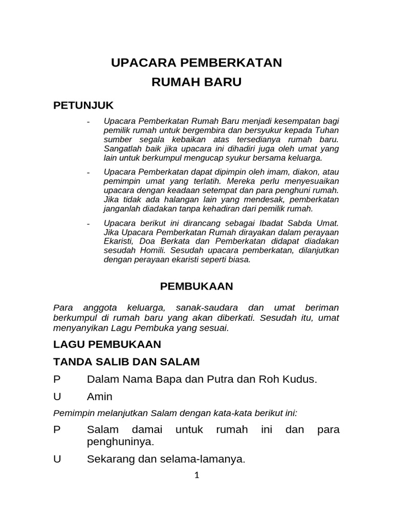 Pemberkatan Rumah@2024 | PDF