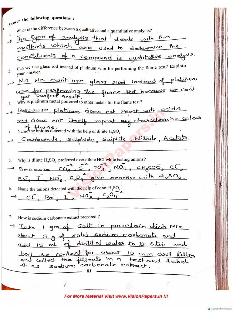 12th Chemistry Journal | PDF
